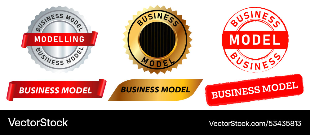 Business model project strategy stamp badge Vector Image