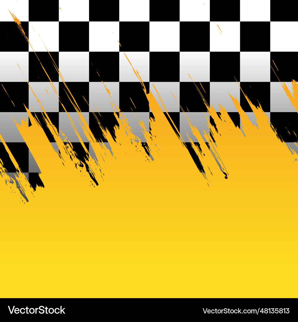 Checkered flag grunge orange wallpaper Royalty Free Vector