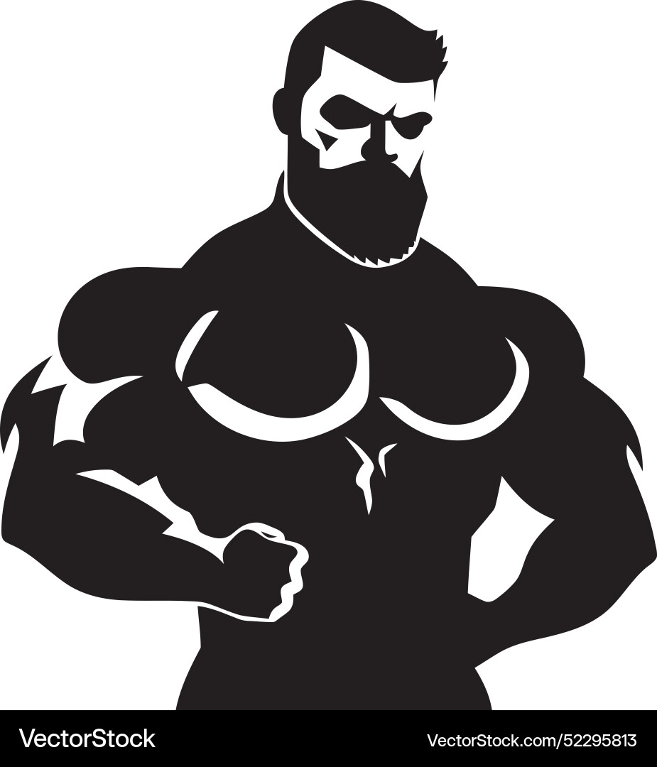 Defined muscles black showcase verve bodybuilding Vector Image