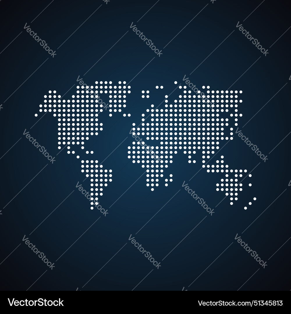 Dotted world map Royalty Free Vector Image - VectorStock