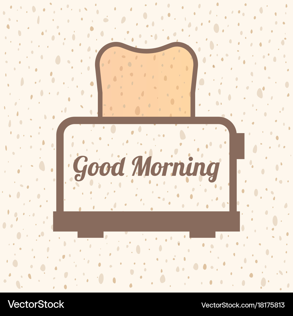 Good morning text with bread symbol Royalty Free Vector