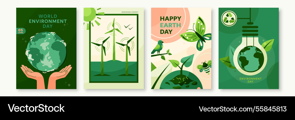 Green pattern background world environment Vector Image