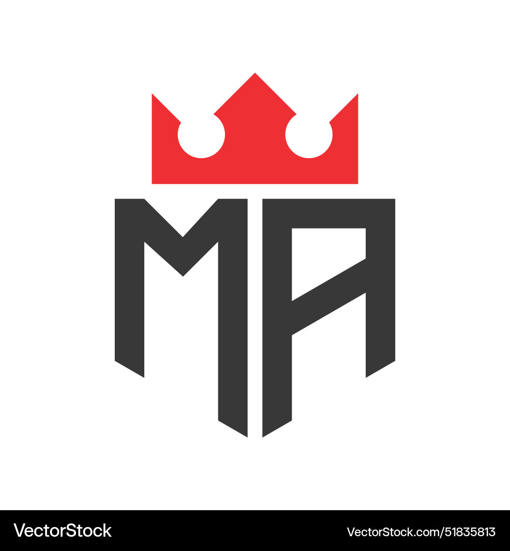 Letter ma crown logo Royalty Free Vector Image