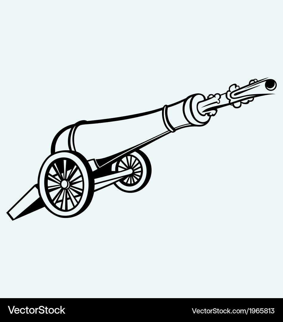 Medieval cannon Royalty Free Vector Image - VectorStock