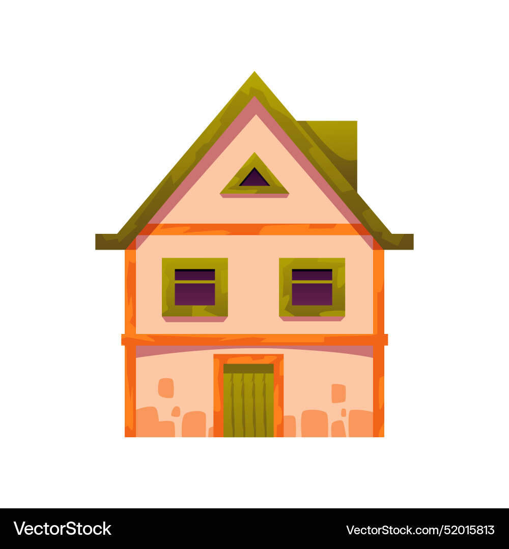 Medieval house flat old european ancient Vector Image