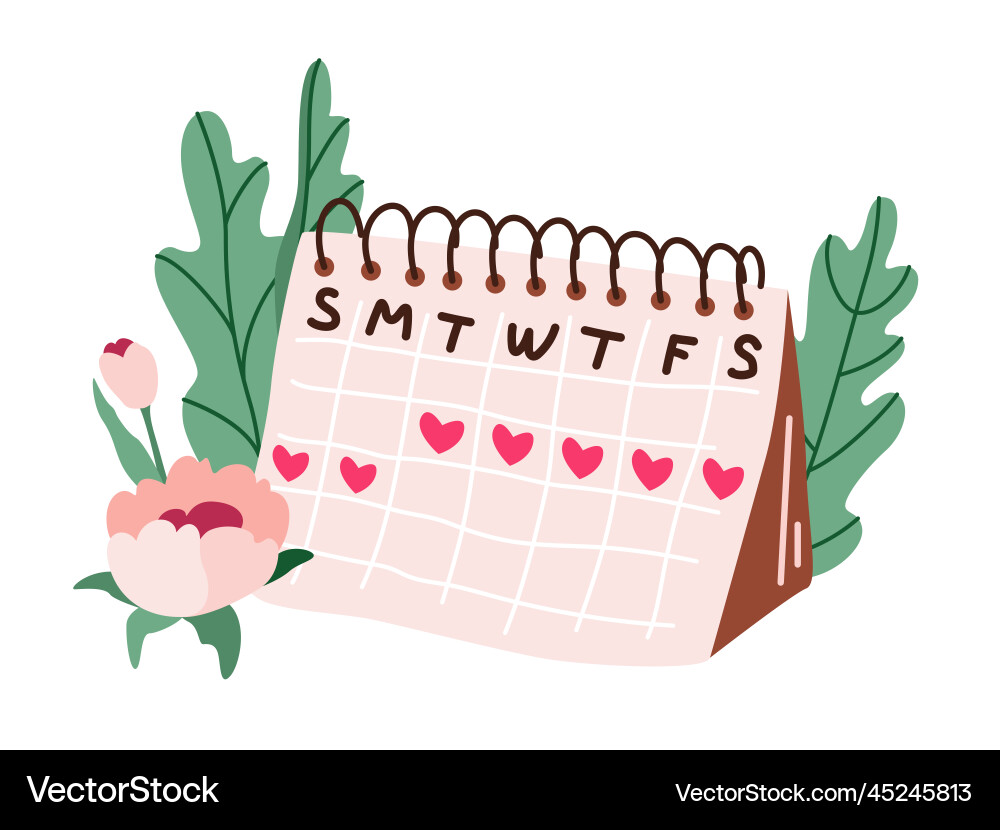 Menstruation period calendar Royalty Free Vector Image