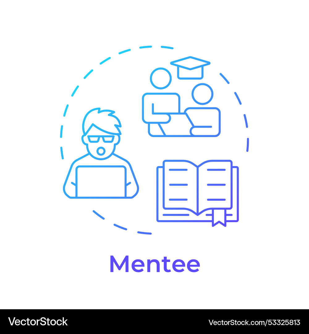 Mentee blue gradient concept icon Royalty Free Vector Image