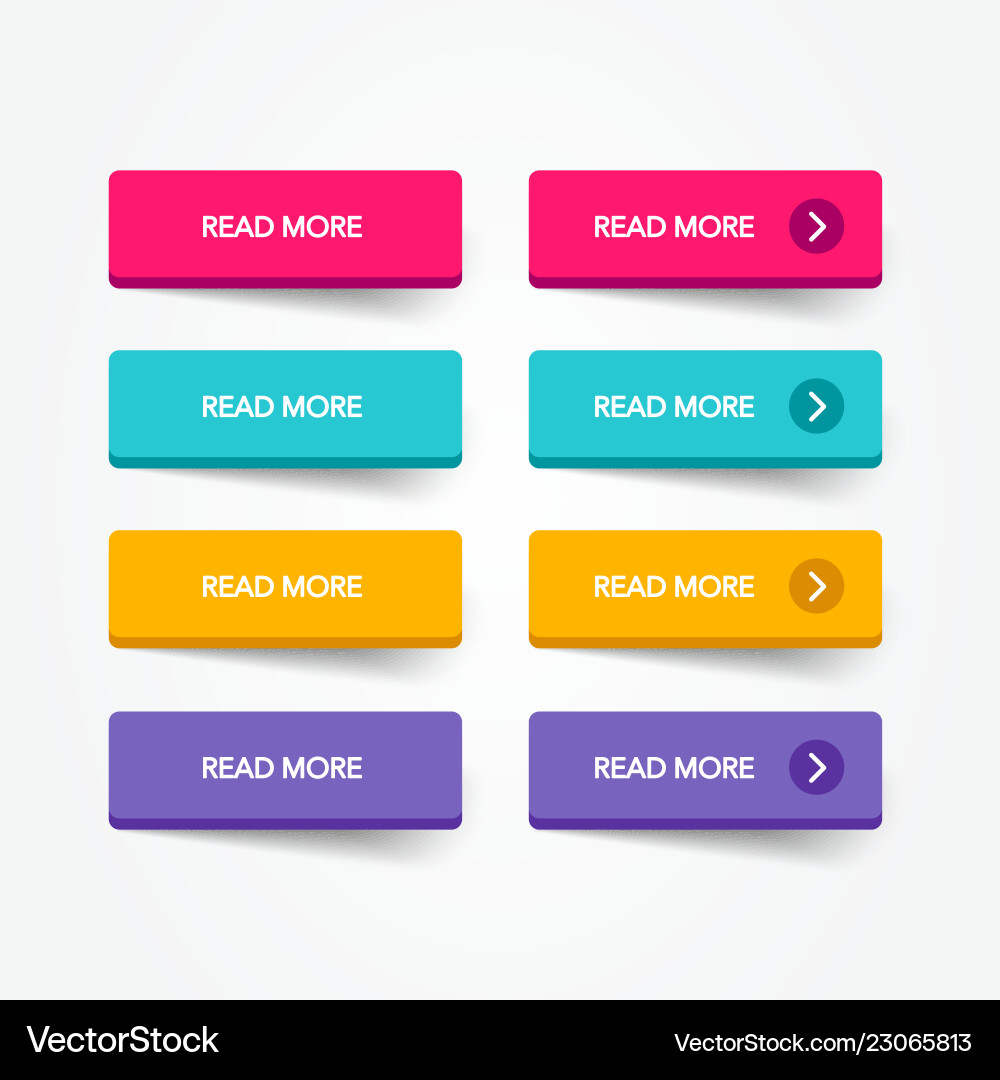 Read more colorful flat line 3d button set Vector Image
