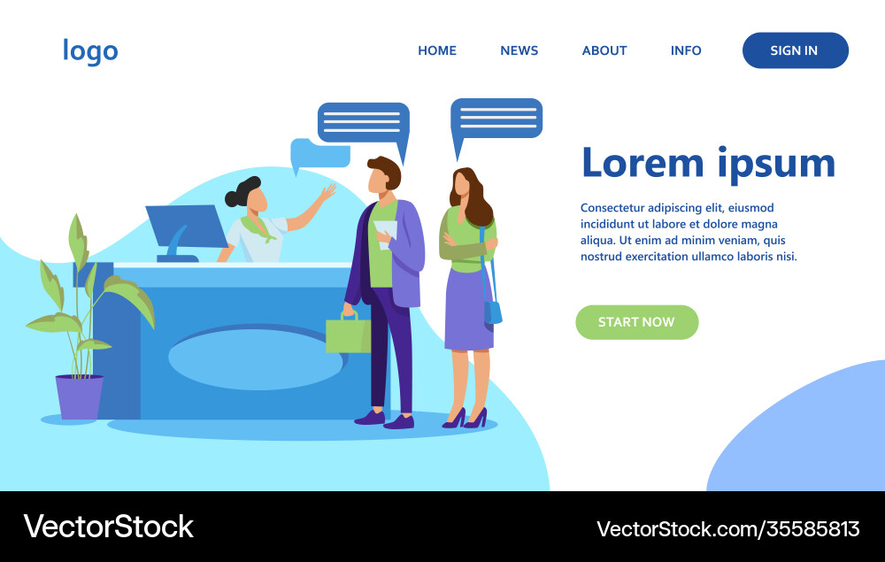 Receptionist job Royalty Free Vector Image - VectorStock