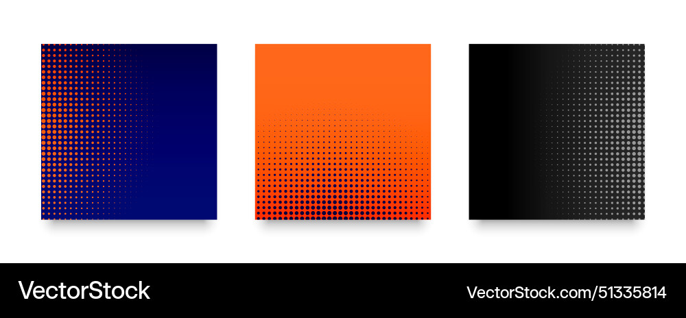 Abstract set of halftone retro effect pattern Vector Image