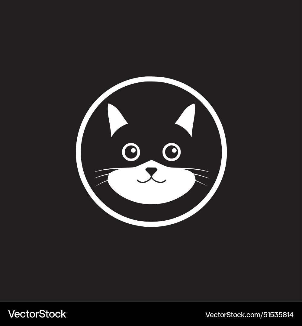 Cat - black and white isolated icon Royalty Free Vector