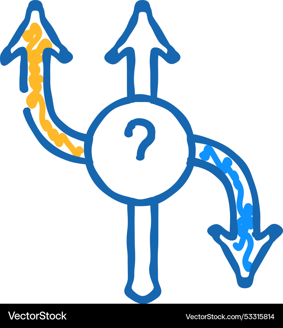 Choice of direction icon doodle Royalty Free Vector Image