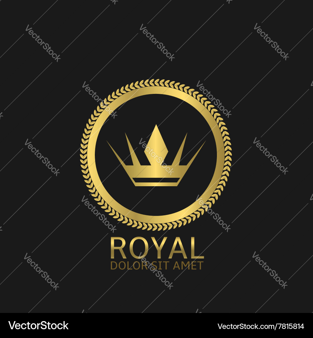 Golden royal label Royalty Free Vector Image - VectorStock