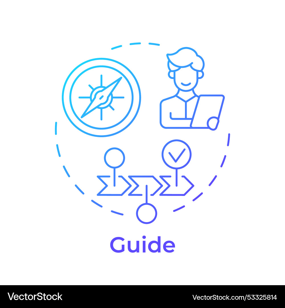 Guide blue gradient concept icon Royalty Free Vector Image