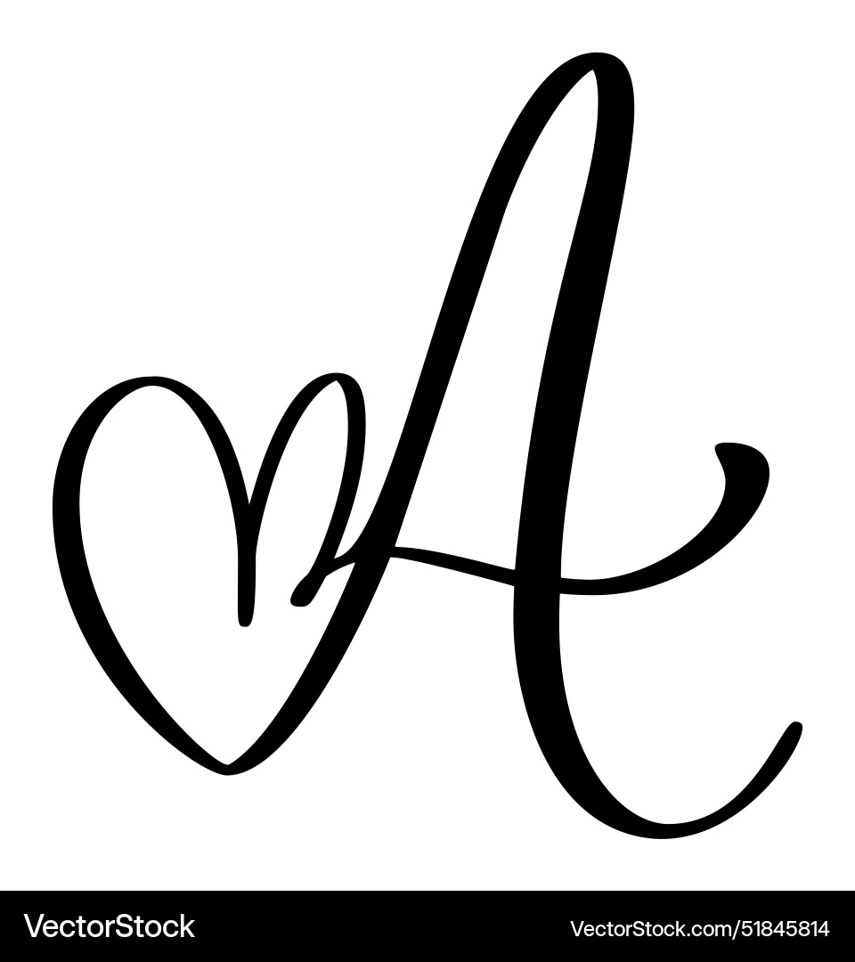 Hand drawn calligraphy love letter Royalty Free Vector Image