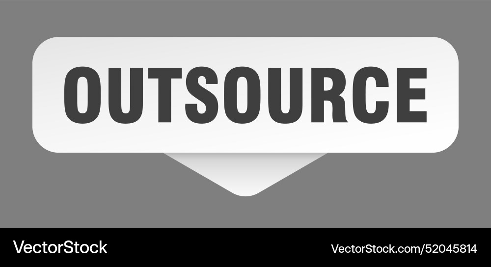 Outsource sticker sign isolated on gray Royalty Free Vector