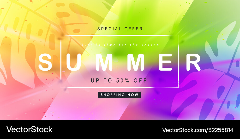 Summer sale design with splash background layout Vector Image
