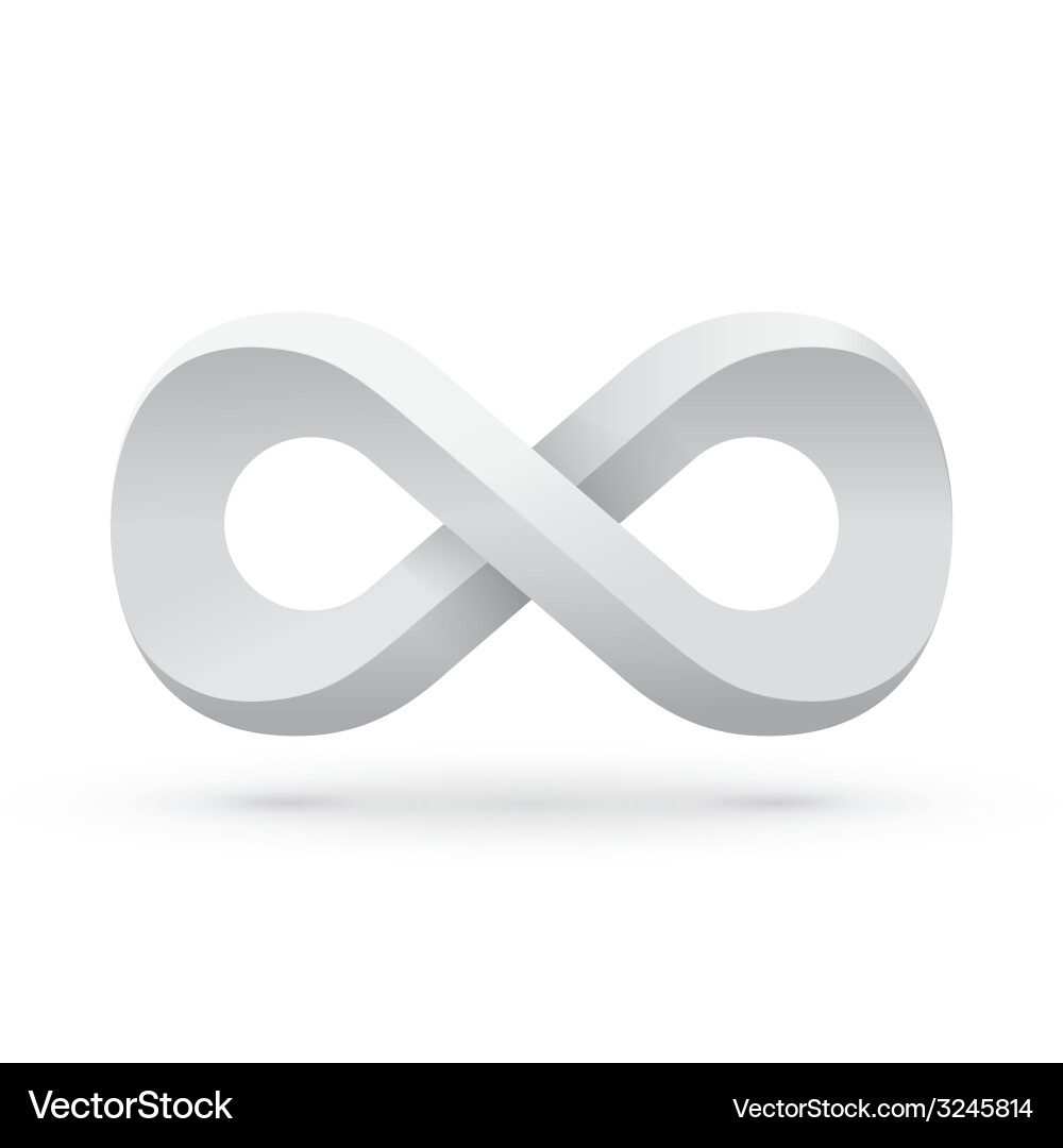 White infinity symbol Royalty Free Vector Image