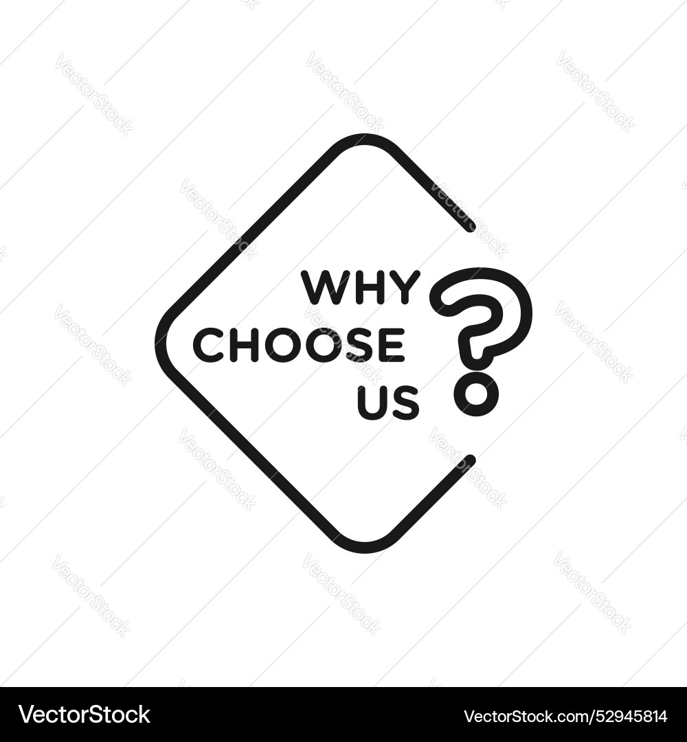 Why us line icon isolated on white background Vector Image