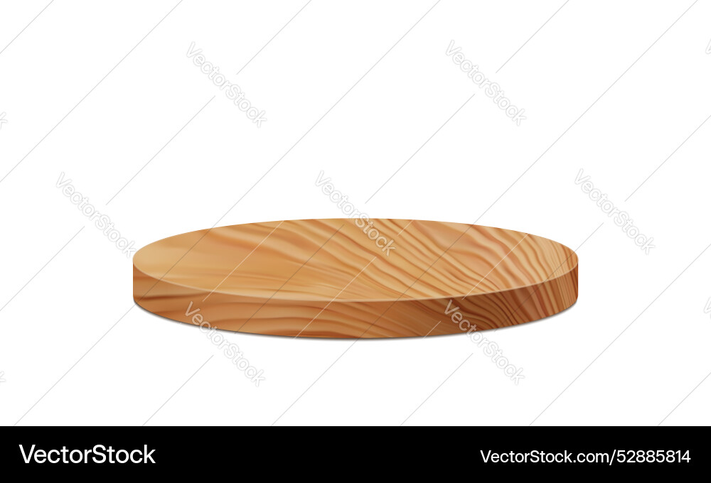 Wooden plate podium display stage round platform Vector Image