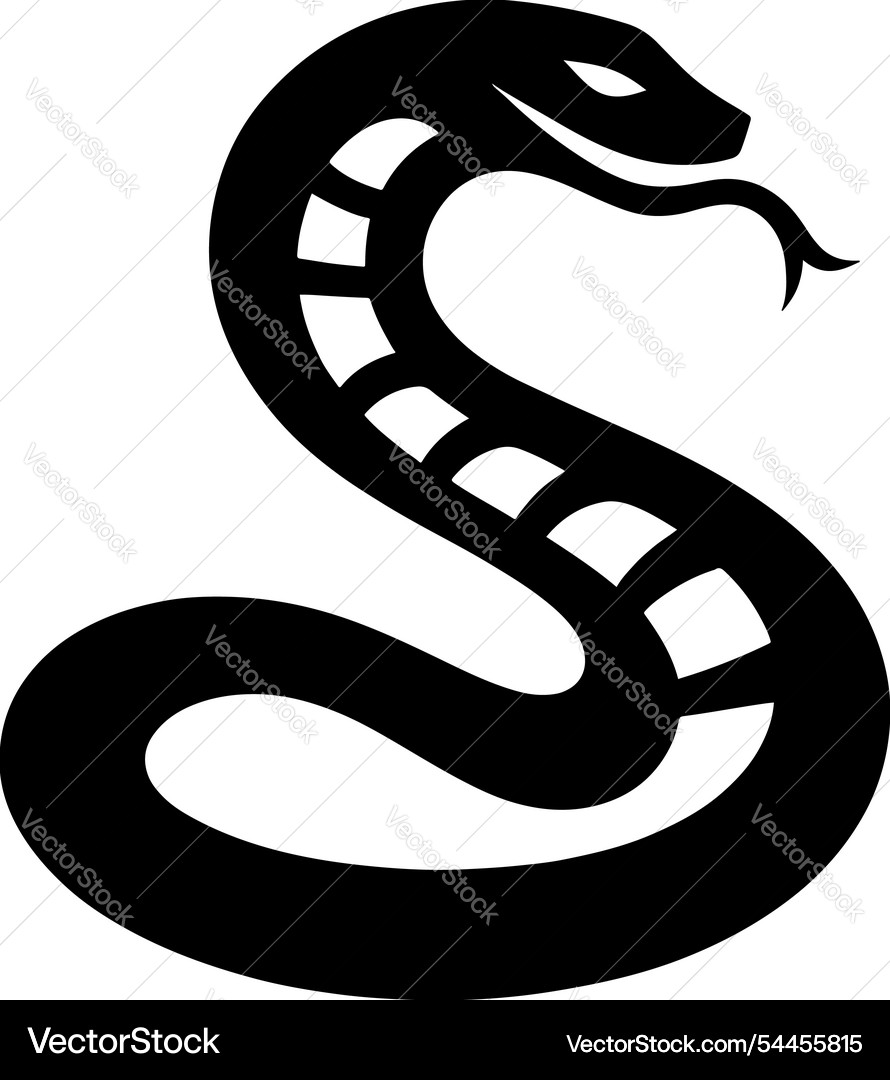 Black snake silhouette graphic Royalty Free Vector Image