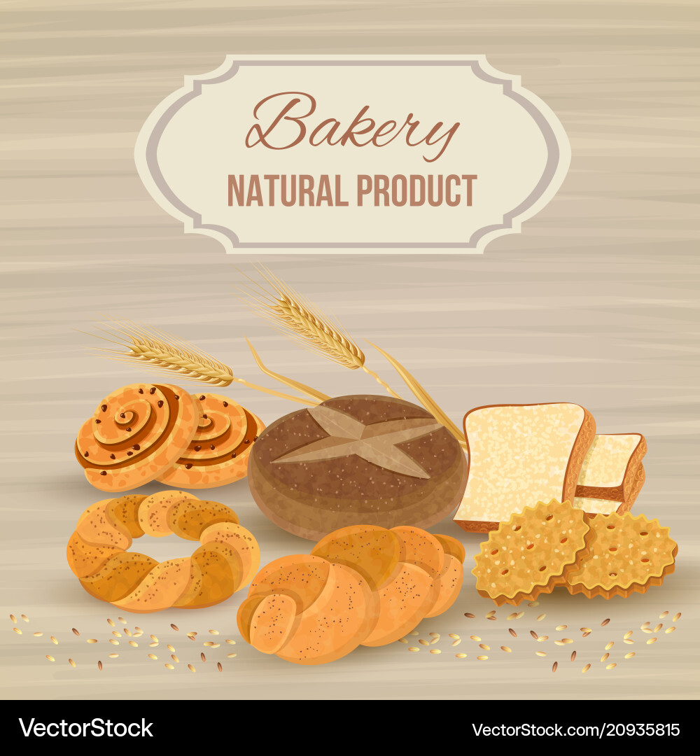 Bread poster Royalty Free Vector Image - VectorStock