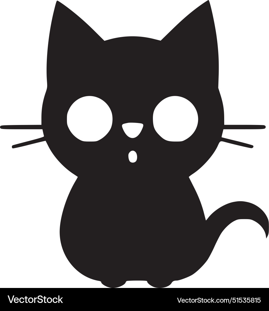 Cat - black and white Royalty Free Vector Image