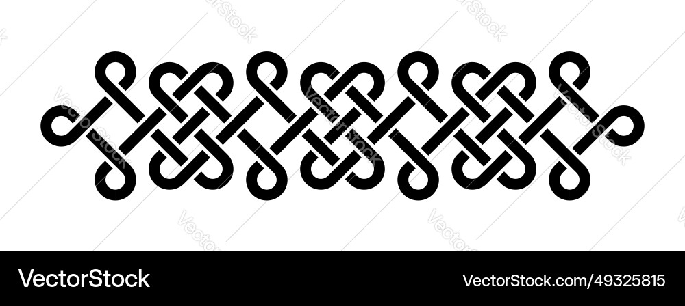 Celtic weaving interlaced black border divider Vector Image