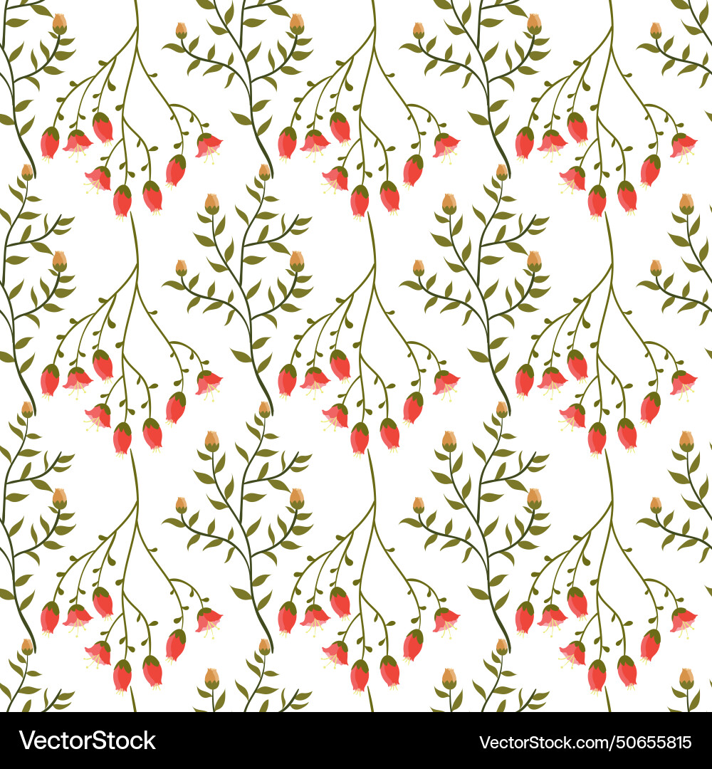 Free hand drawn pressed flowers pattern Royalty Free Vector