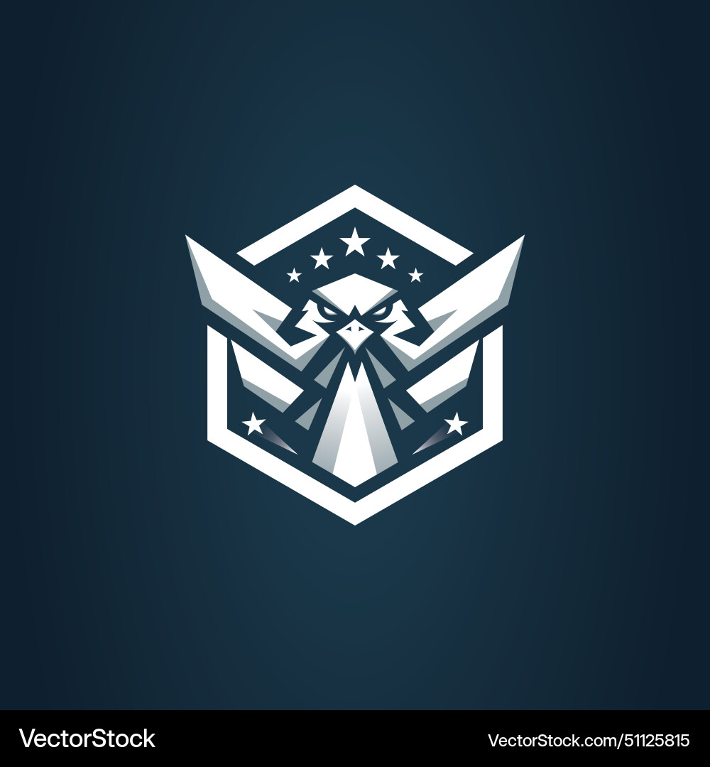 Hexagon eagle logo abstract Royalty Free Vector Image