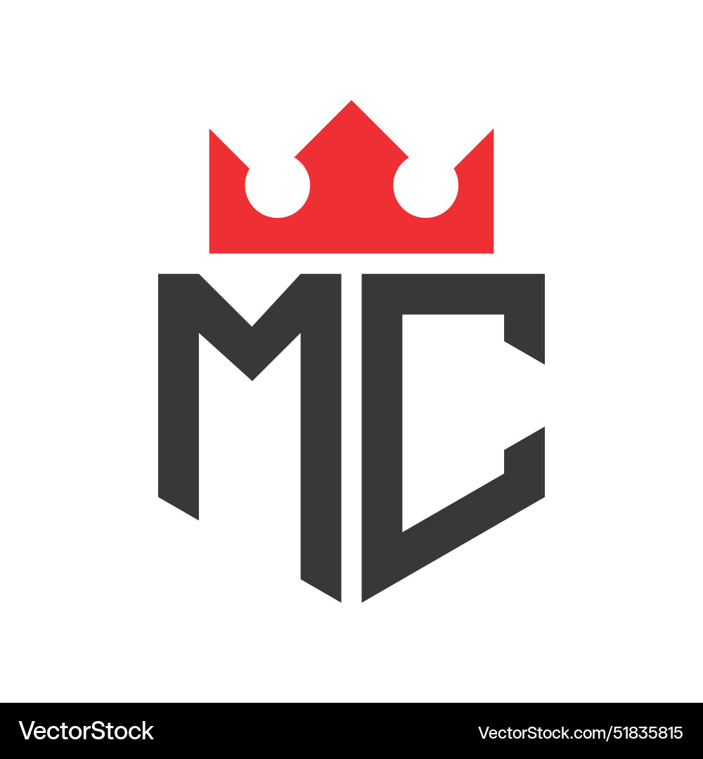 Letter mc crown logo Royalty Free Vector Image