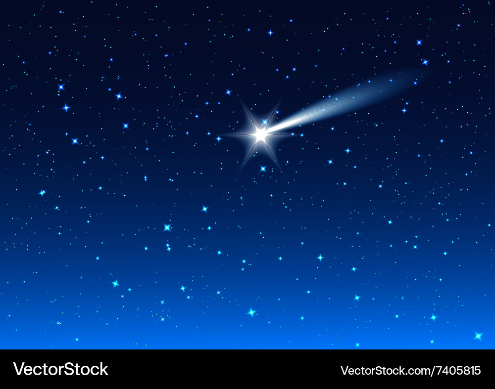Night sky star drops in make wish Royalty Free Vector Image