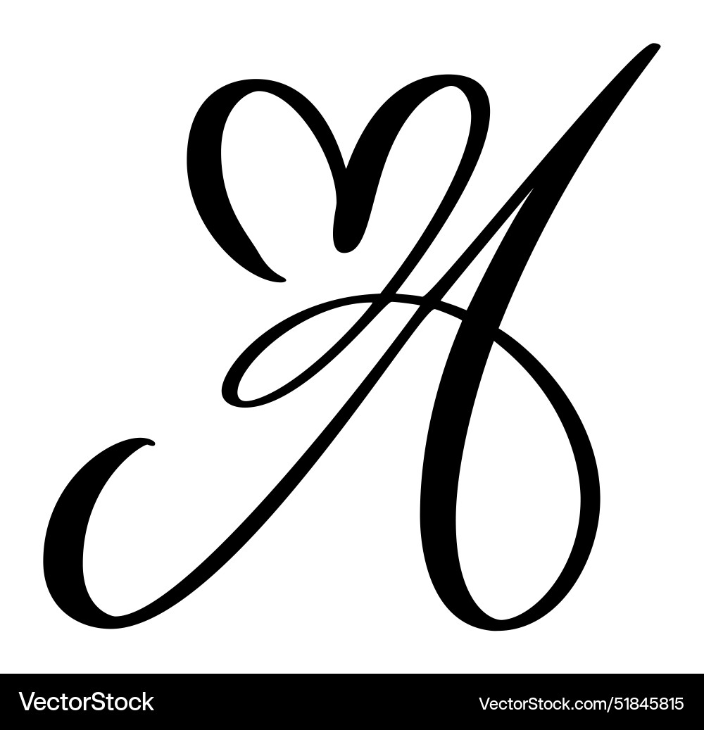 Script capital font logo calligraphy love letter Vector Image