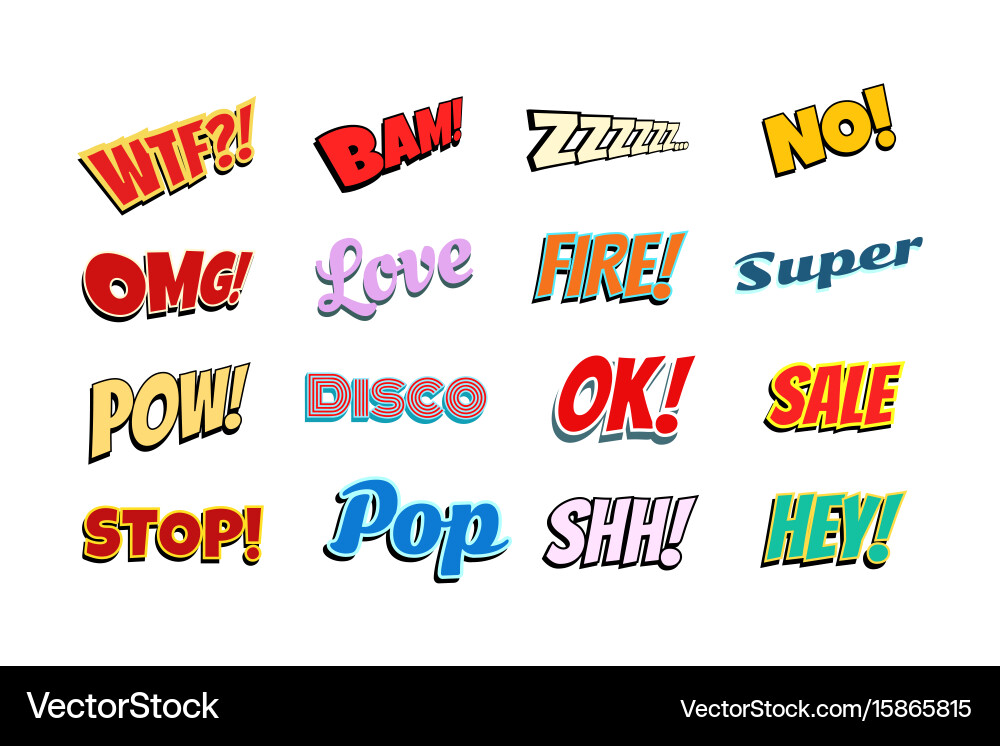 Set of comic phrases Royalty Free Vector Image