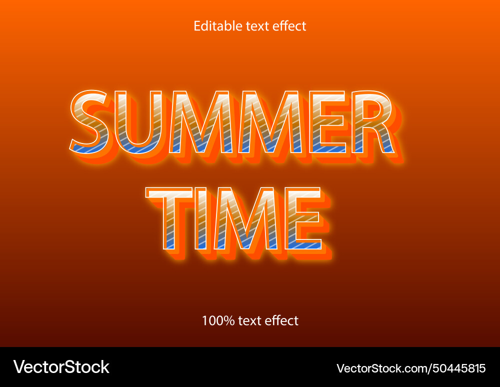 Summer time text effect Royalty Free Vector Image