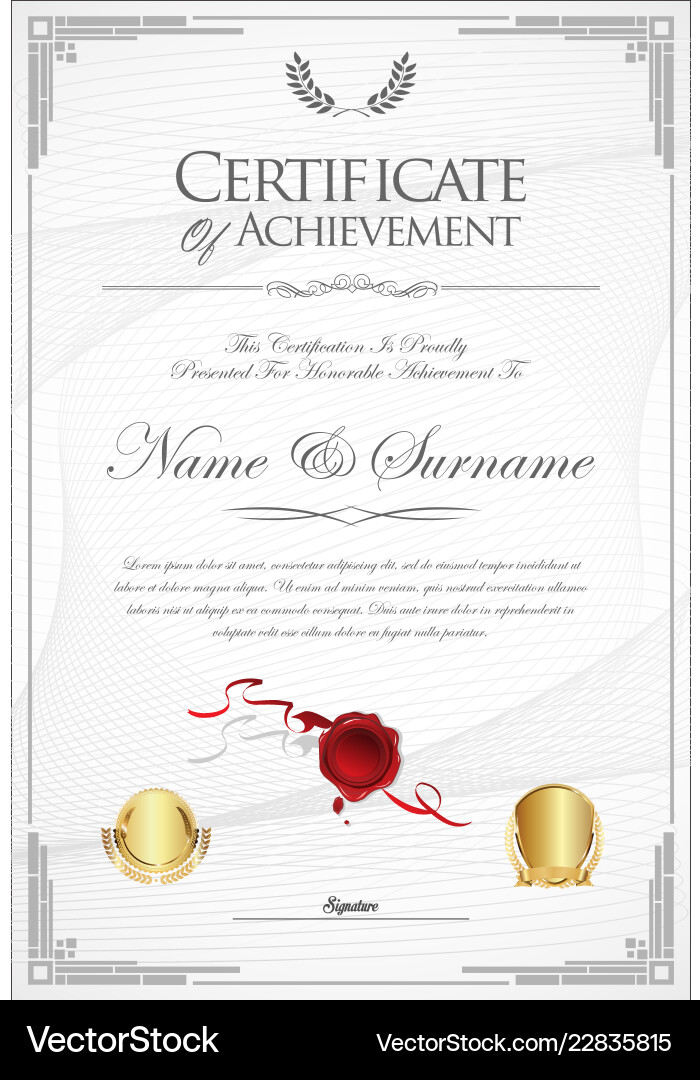 Zertifikat oder Diplom retro Template 05 Vektorbild