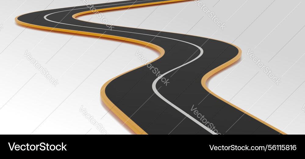 3d winding road isolated on white background Vector Image