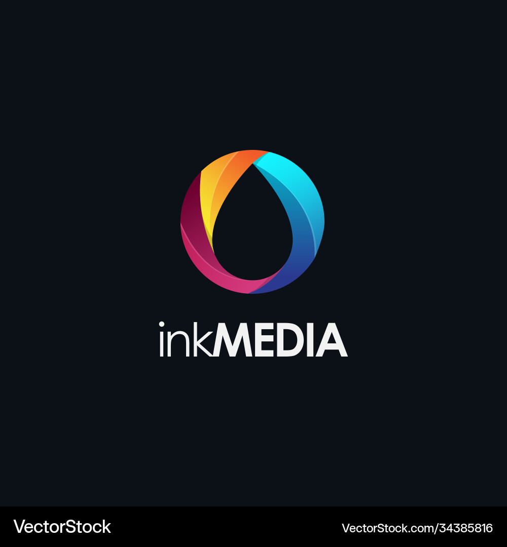 Abstract modern ink drop logo icon template Vector Image