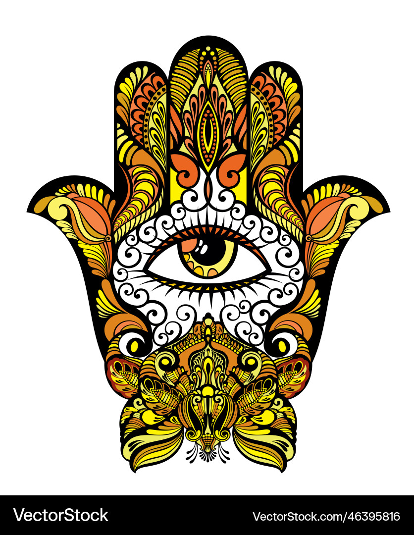 Boho hamsa Royalty Free Vector Image - VectorStock
