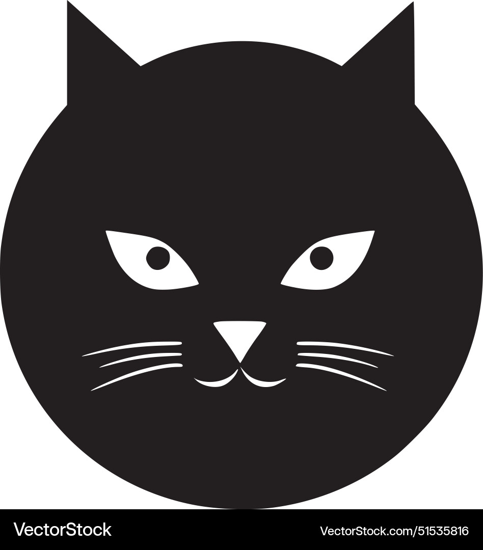 Cat - black and white Royalty Free Vector Image