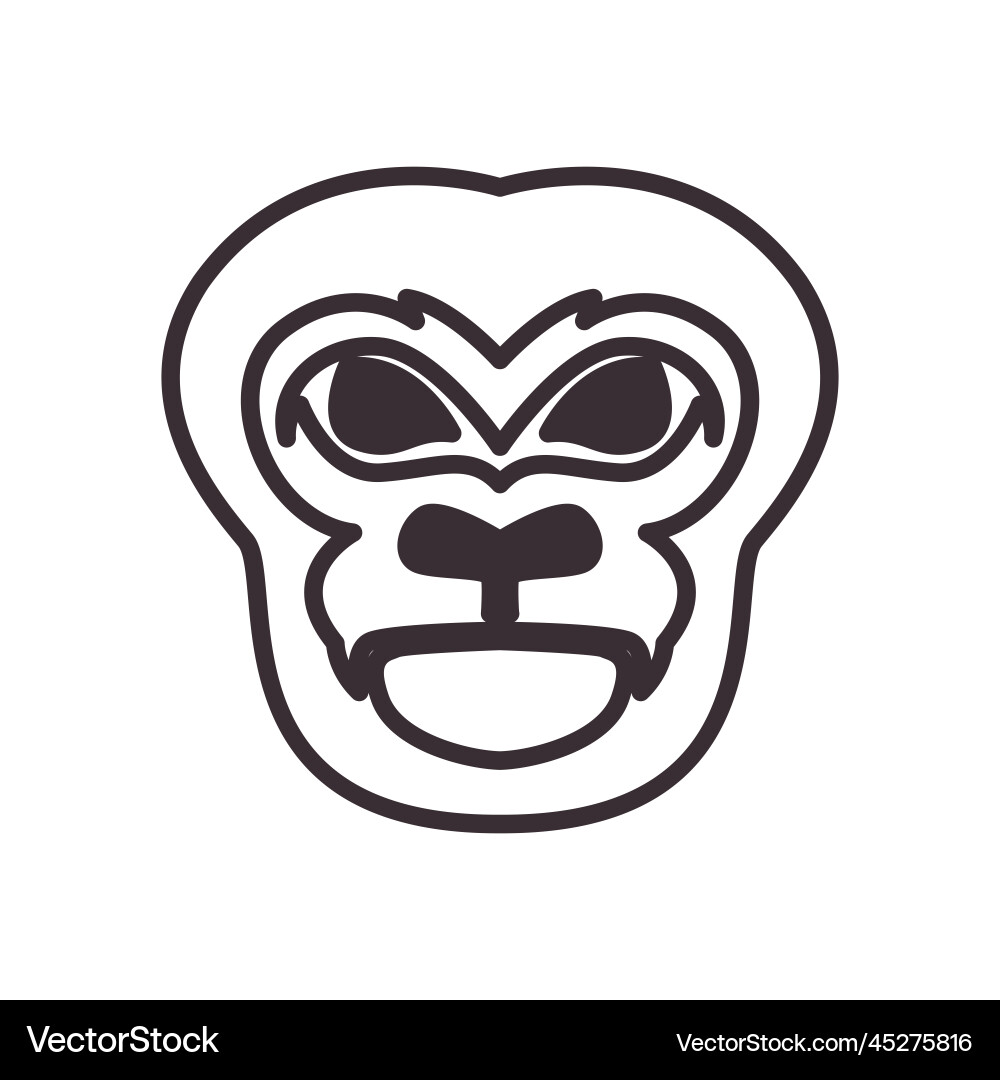 Face primate gorilla icon logo Royalty Free Vector Image