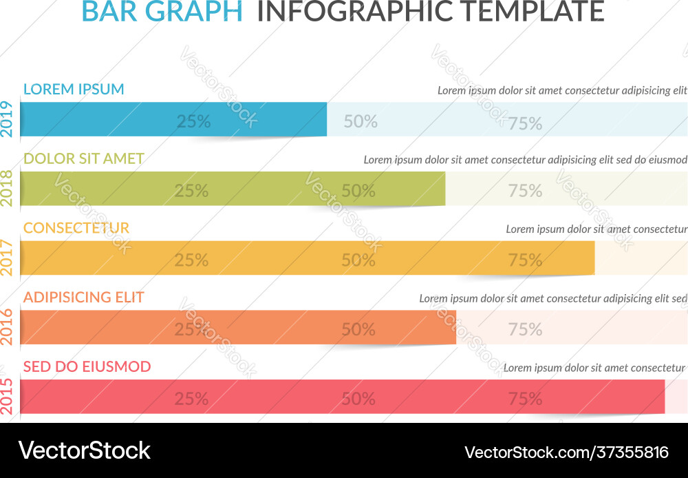 Horizontal bar chart Royalty Free Vector Image