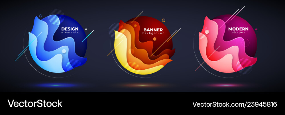 Liquid Abstract Circle Set Royalty Free Vector Image