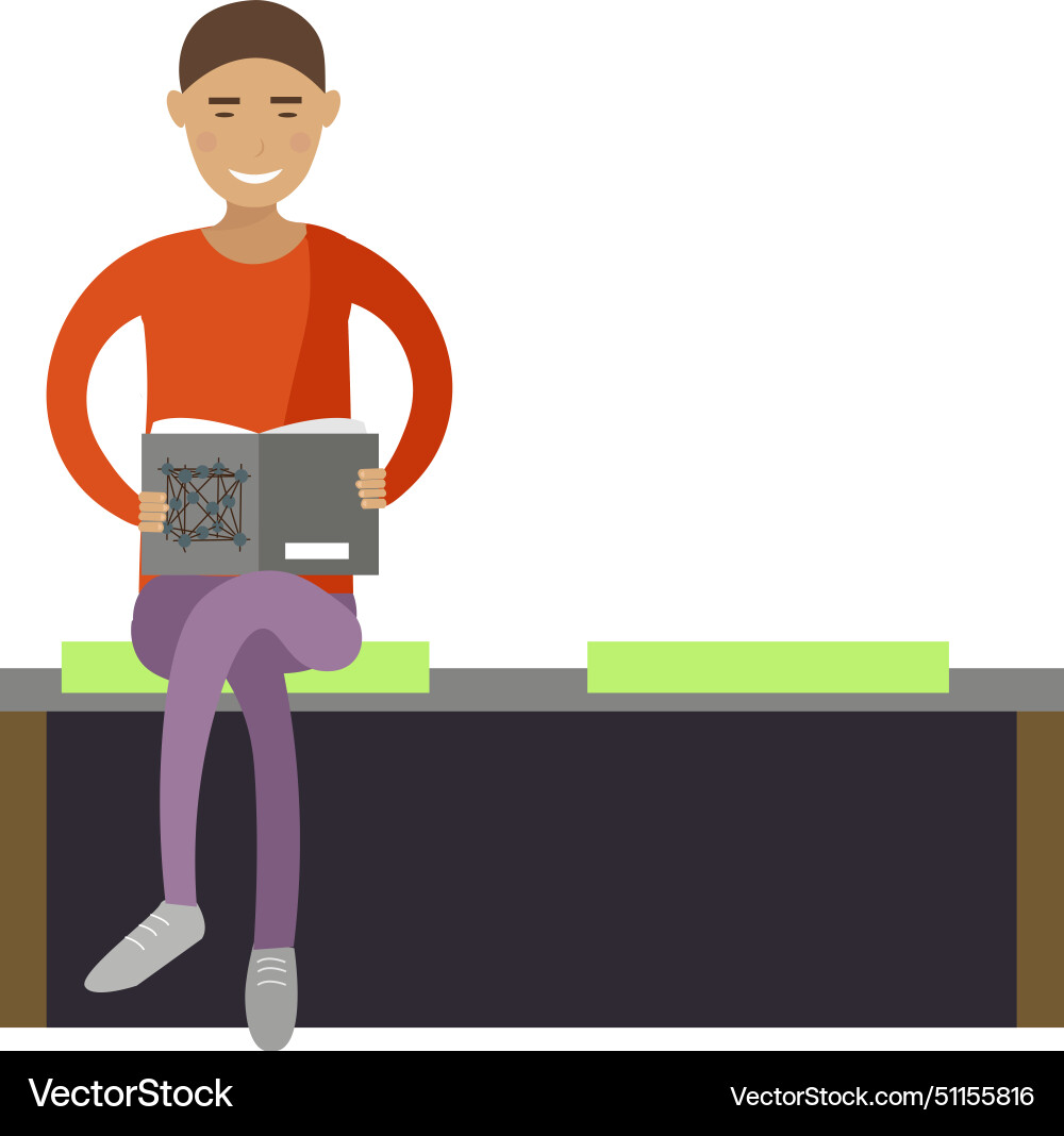 Man bank client reading waiting his order Vector Image