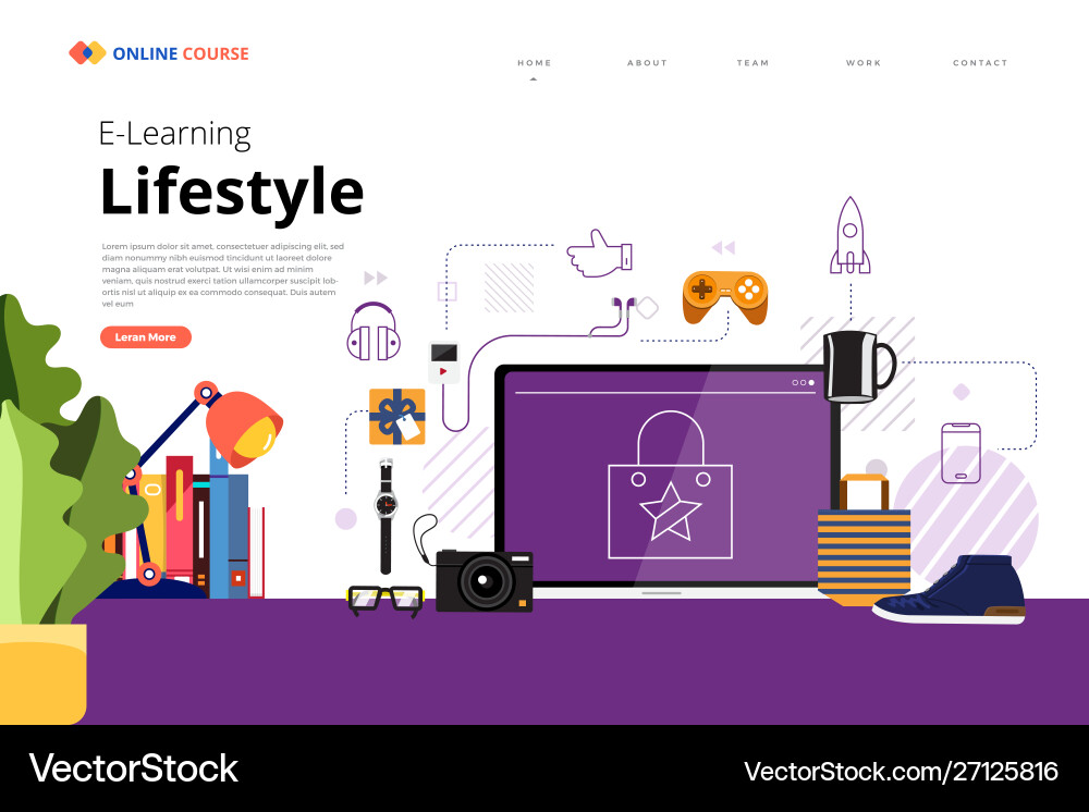 Online course technology skill Royalty Free Vector Image