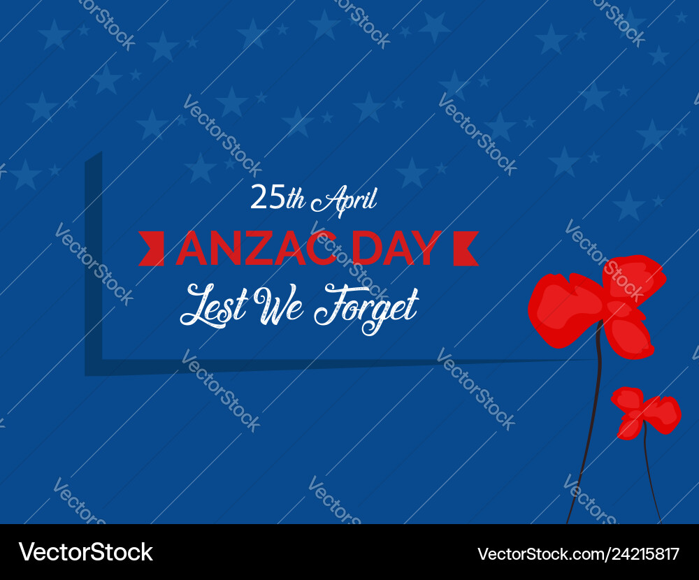 Anzac day australian war remembrance poster Vector Image