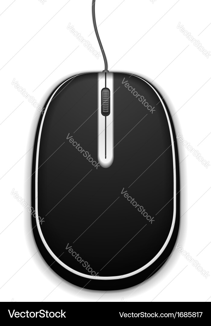 Black computer mouse Royalty Free Vector Image
