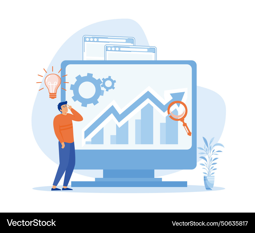 Business data analysis management tools Royalty Free Vector