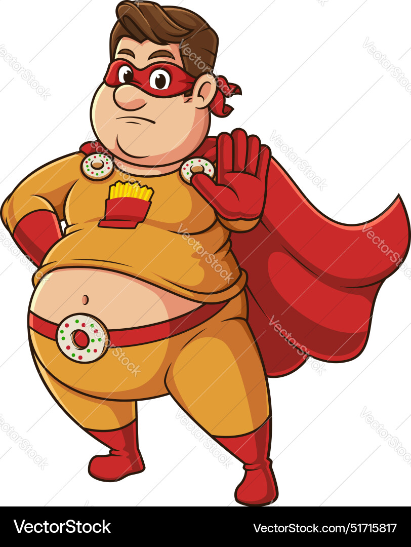 Chubby Superhero Stop Sign Royalty Free Vector Image