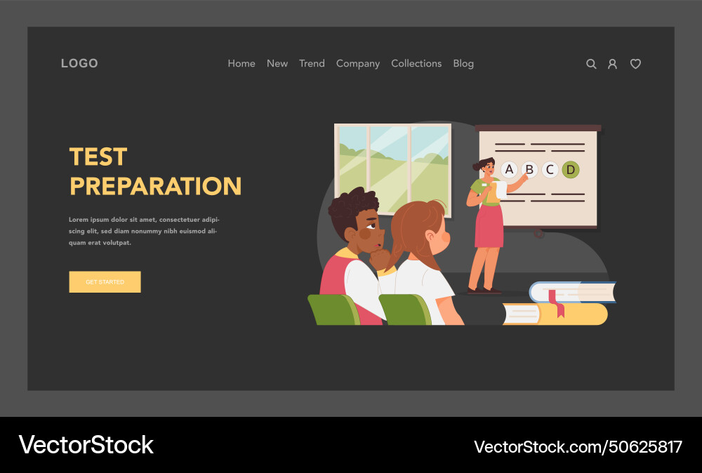 Exam readiness concept flat Royalty Free Vector Image